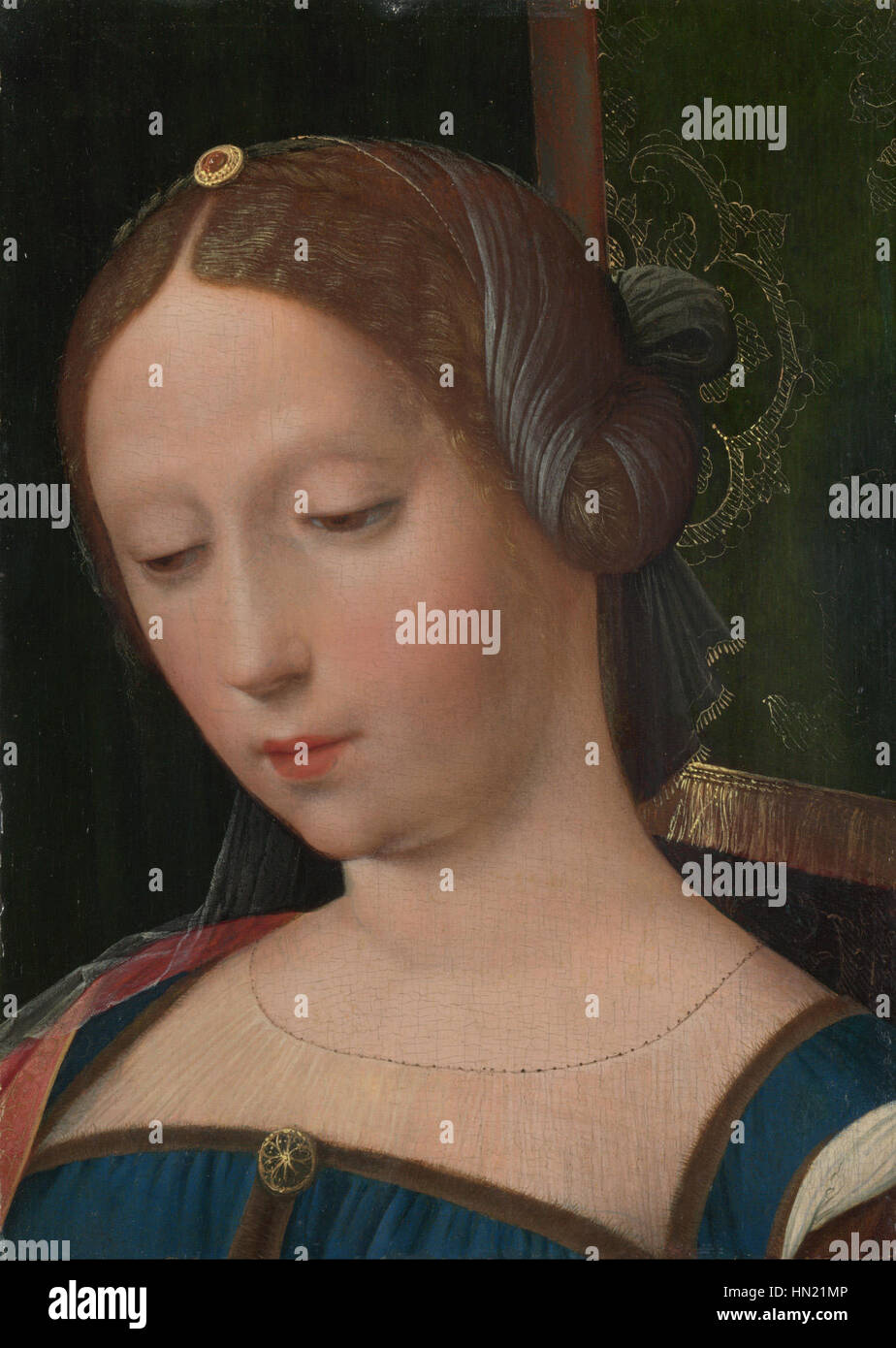 The 'Female Head' by the Master of the Female Half-Lengths is a ...