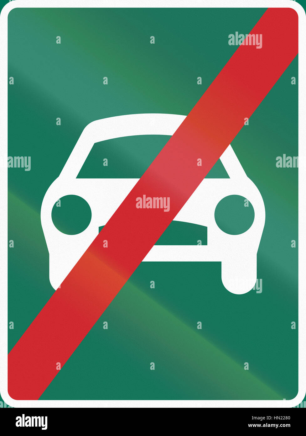 Road sign used in Sweden - End of expressway Stock Photo - Alamy