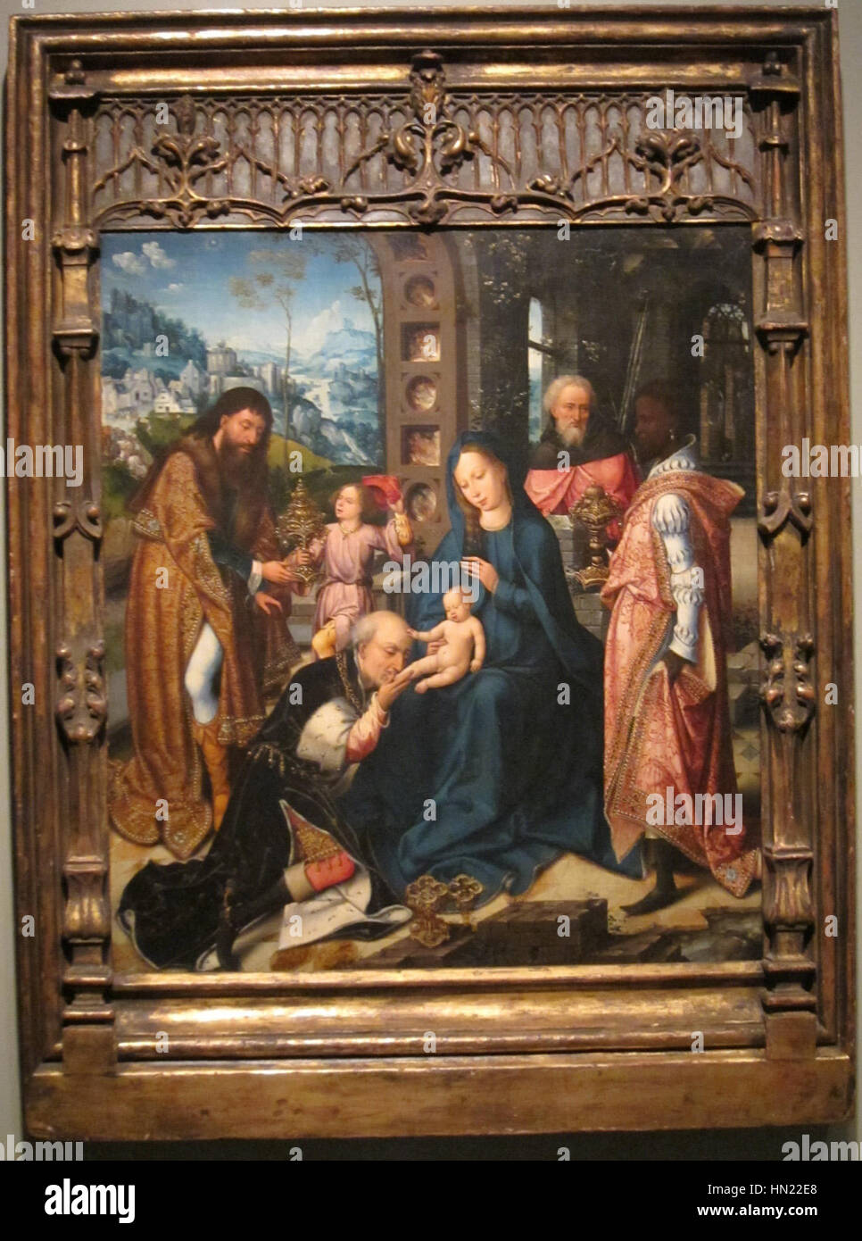 Master of 1518's oil on panel painting 'The Adoration of the Magi', --Honolulu Academy of Arts ...