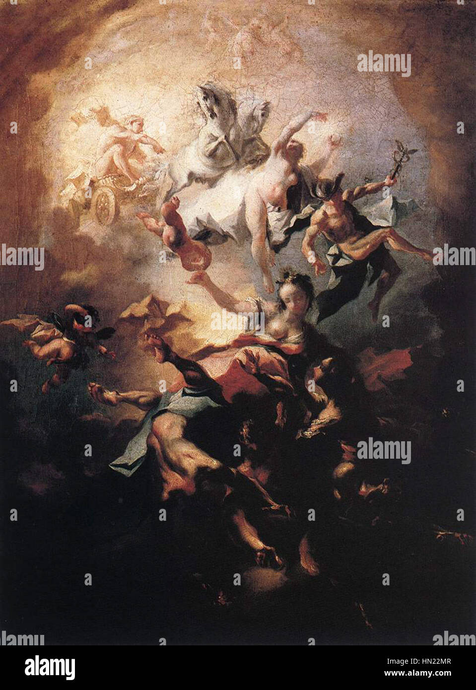 Maulbertsch, Franz Anton - Allegory of the Alba - c. 1750 Stock Photo ...
