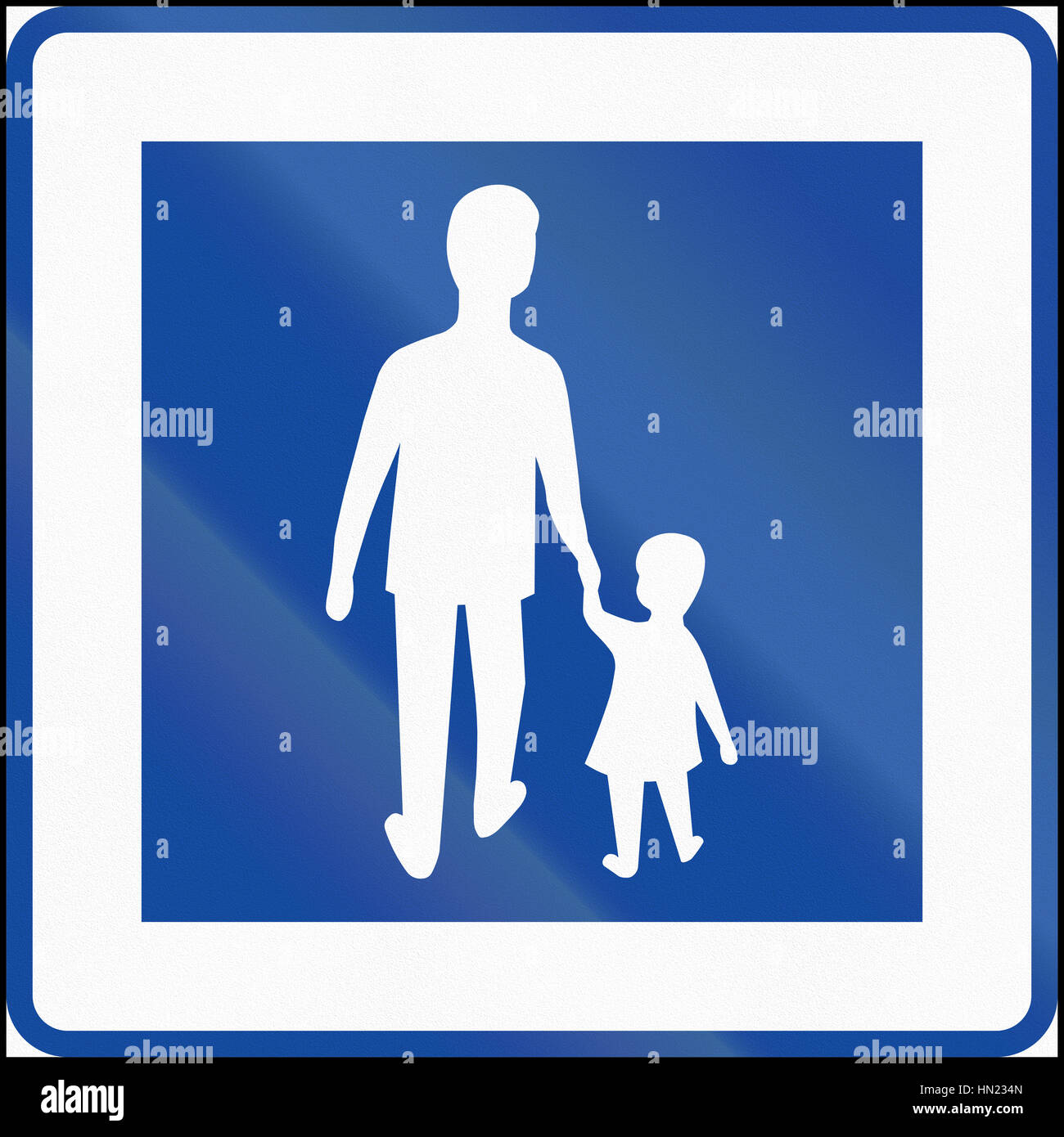 Road sign used in Sweden - Pedestrian area Stock Photo - Alamy