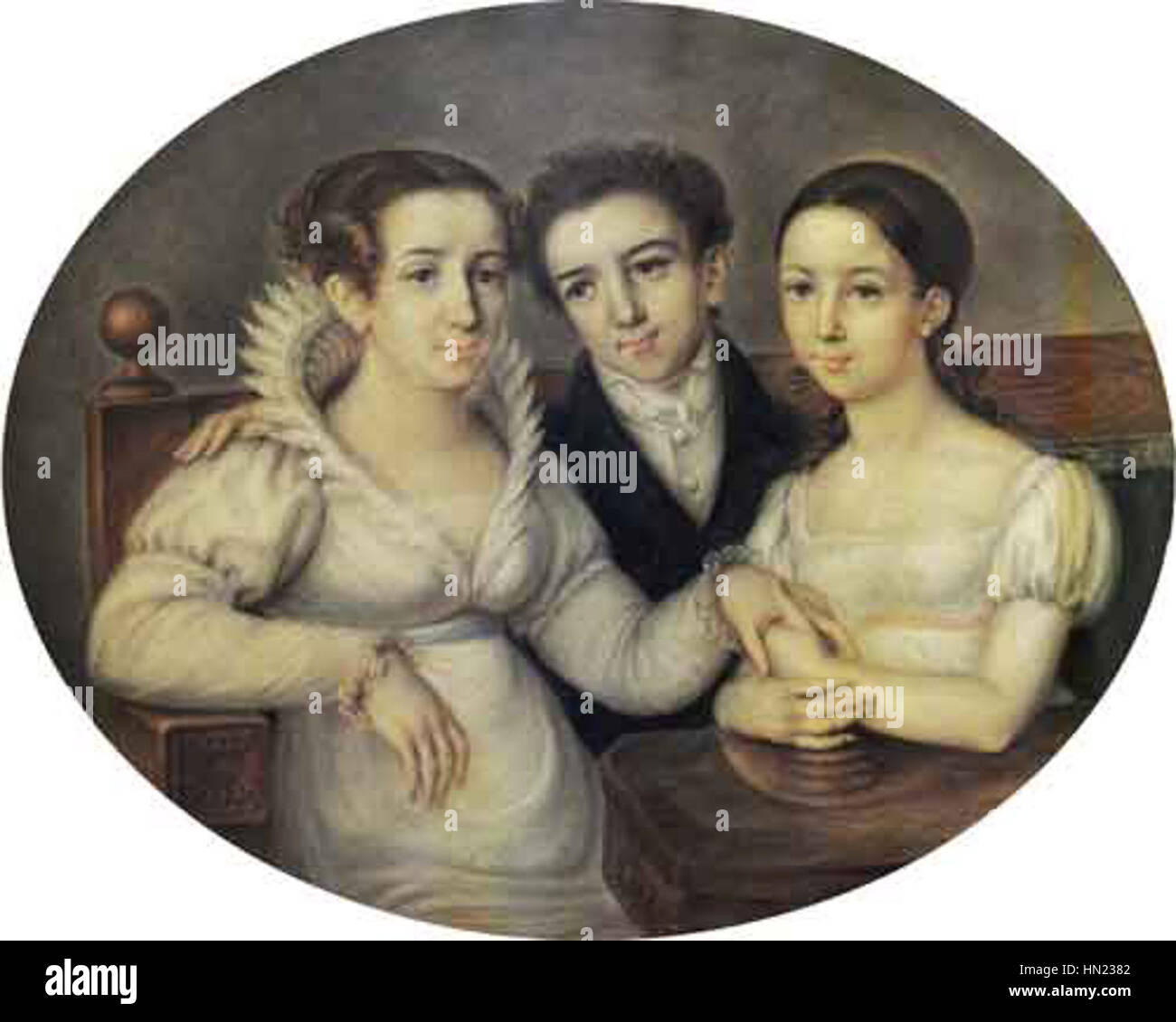Michael Glinka with mother and sister Stock Photo - Alamy