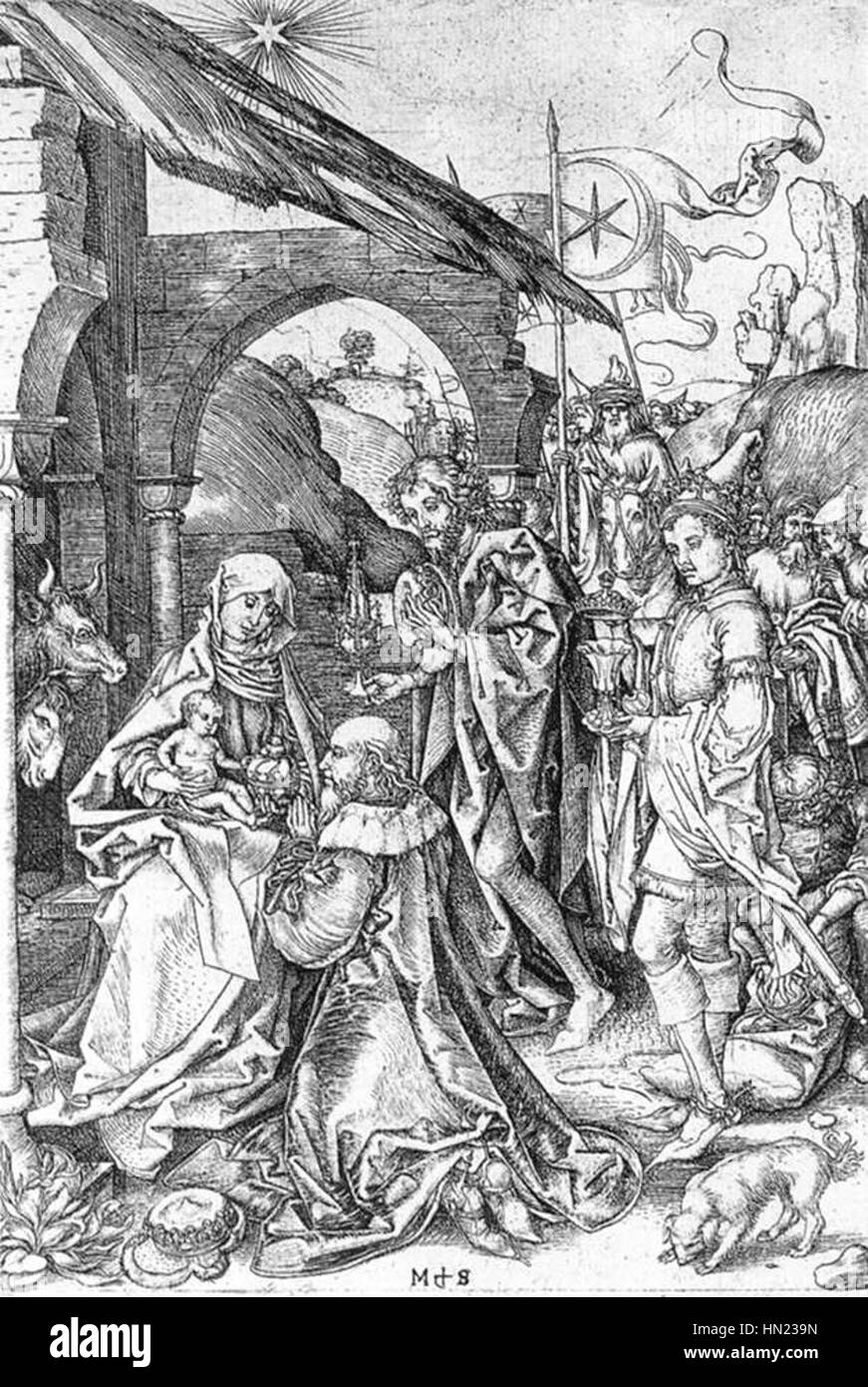Martin Schongauer’s 'Adoration of the Magi' illustrates the Three Wise ...