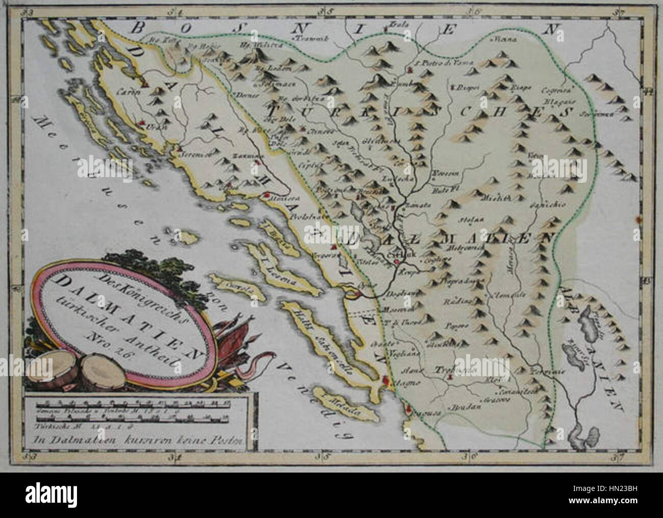 This 1791 map of Dalmatia, created by Reilly, provides detailed ...