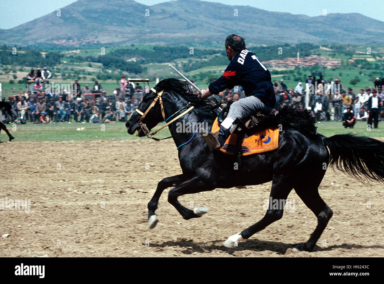 Turkish Horse Rider Galloping at a Jerred, Cirit or Jirit Game, a Sort ...