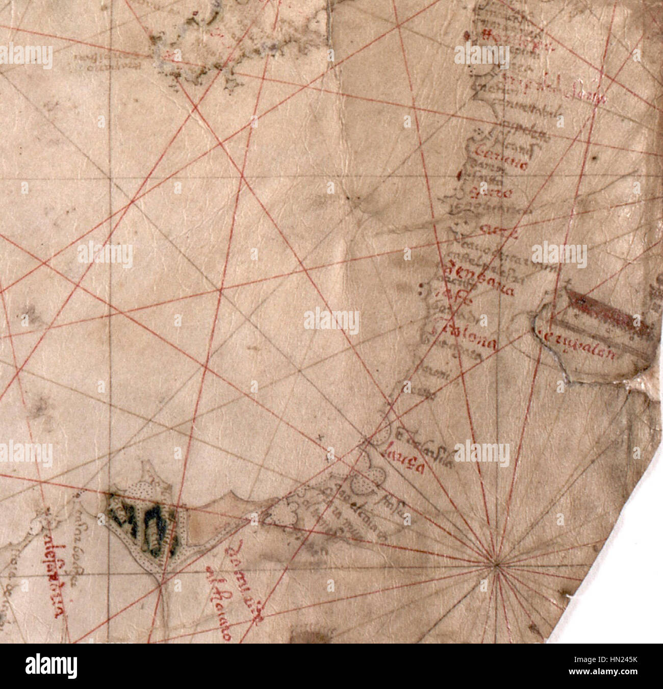 Nautical chart of the Mediterranean area, including Europe with British ...