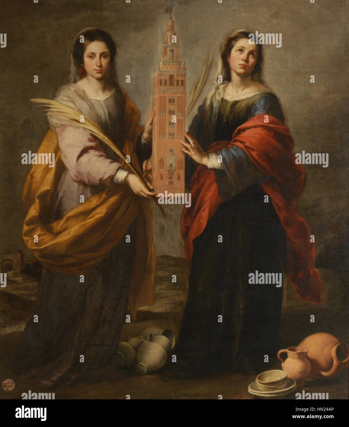 This painting by Bartolomé Esteban Murillo depicts St. Justa and St ...
