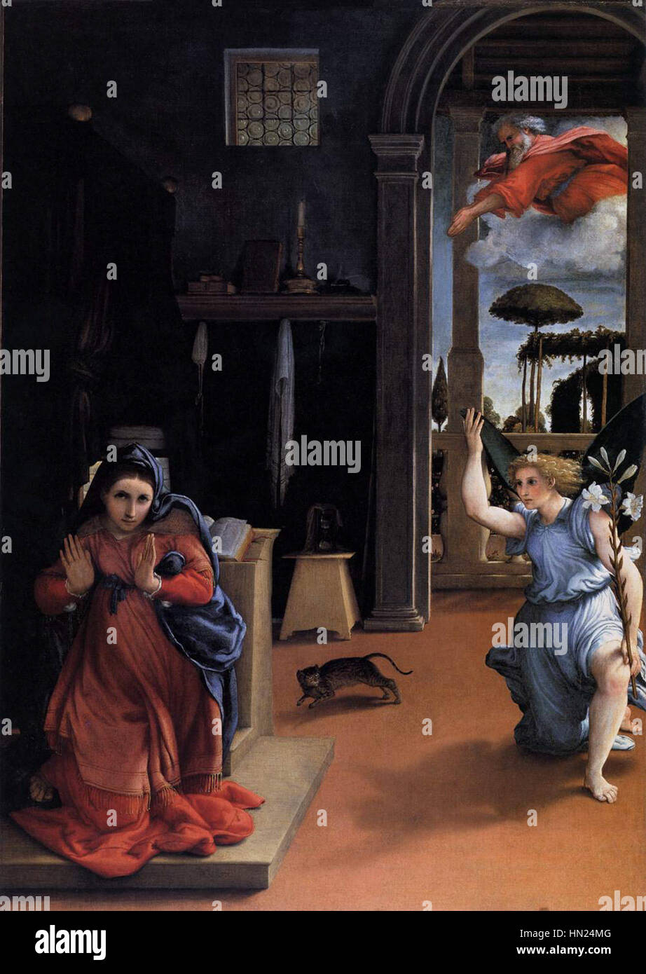 Lorenzo lotto annunciation hi-res stock photography and images - Alamy