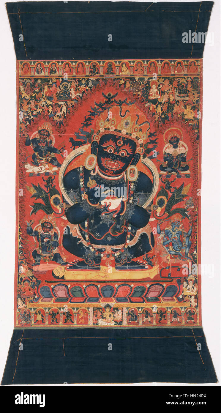 This depiction of Mahakala, the Protector of the Tent, originates from ...