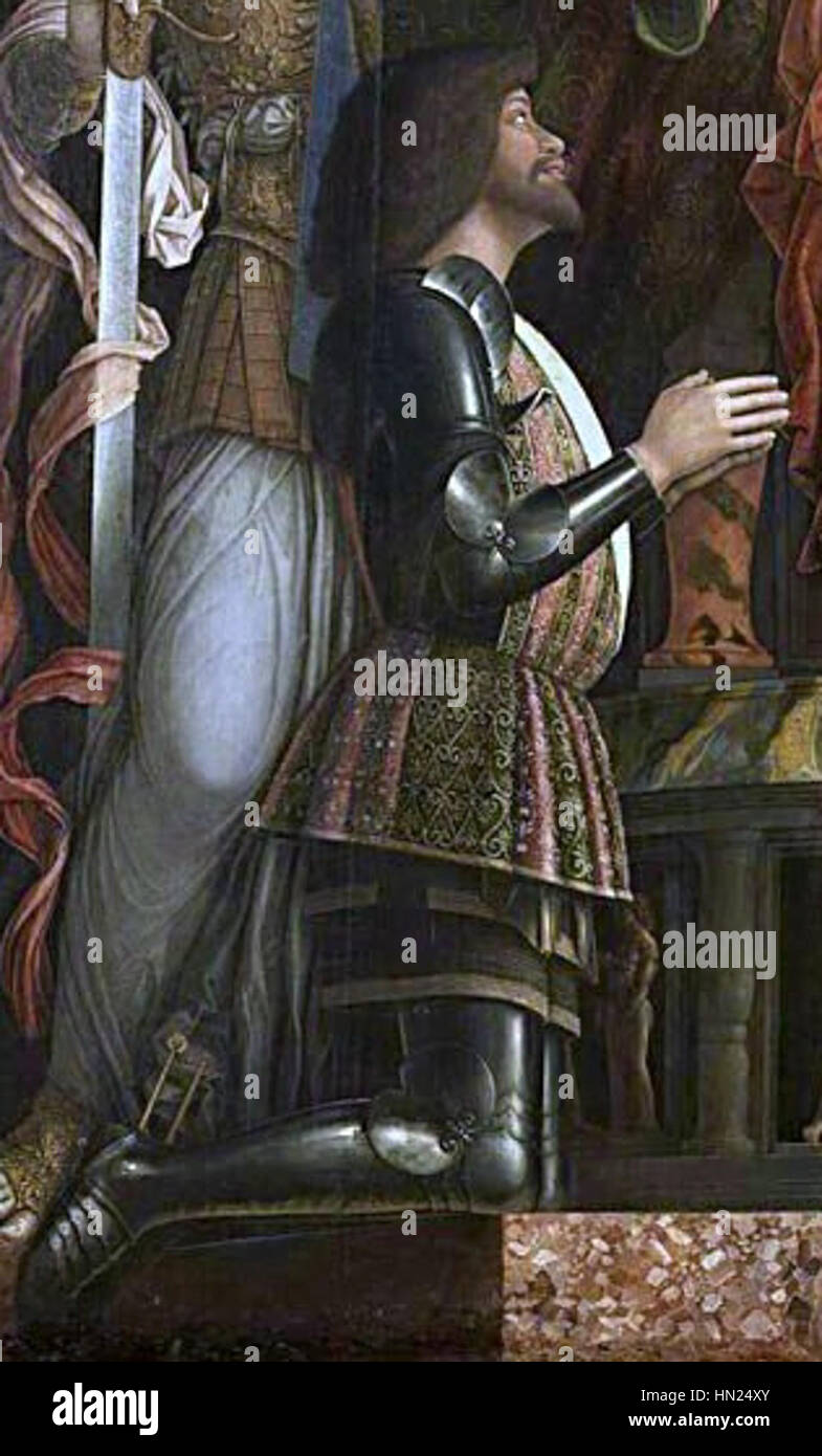 The 'Madone Victoire' by Andrea Mantegna is a detailed depiction of the Virgin Mary, showcasing ...