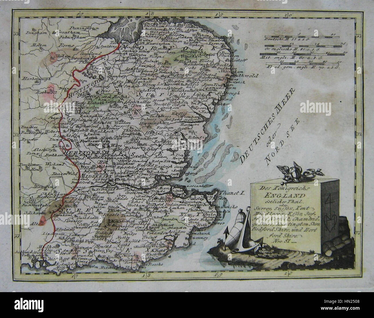 Map of England in 1791 by Reilly 081b Stock Photo - Alamy