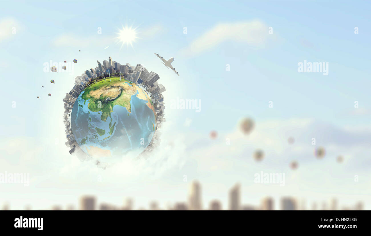 Our Earth planet and modern life. Elements of this image are furnished ...