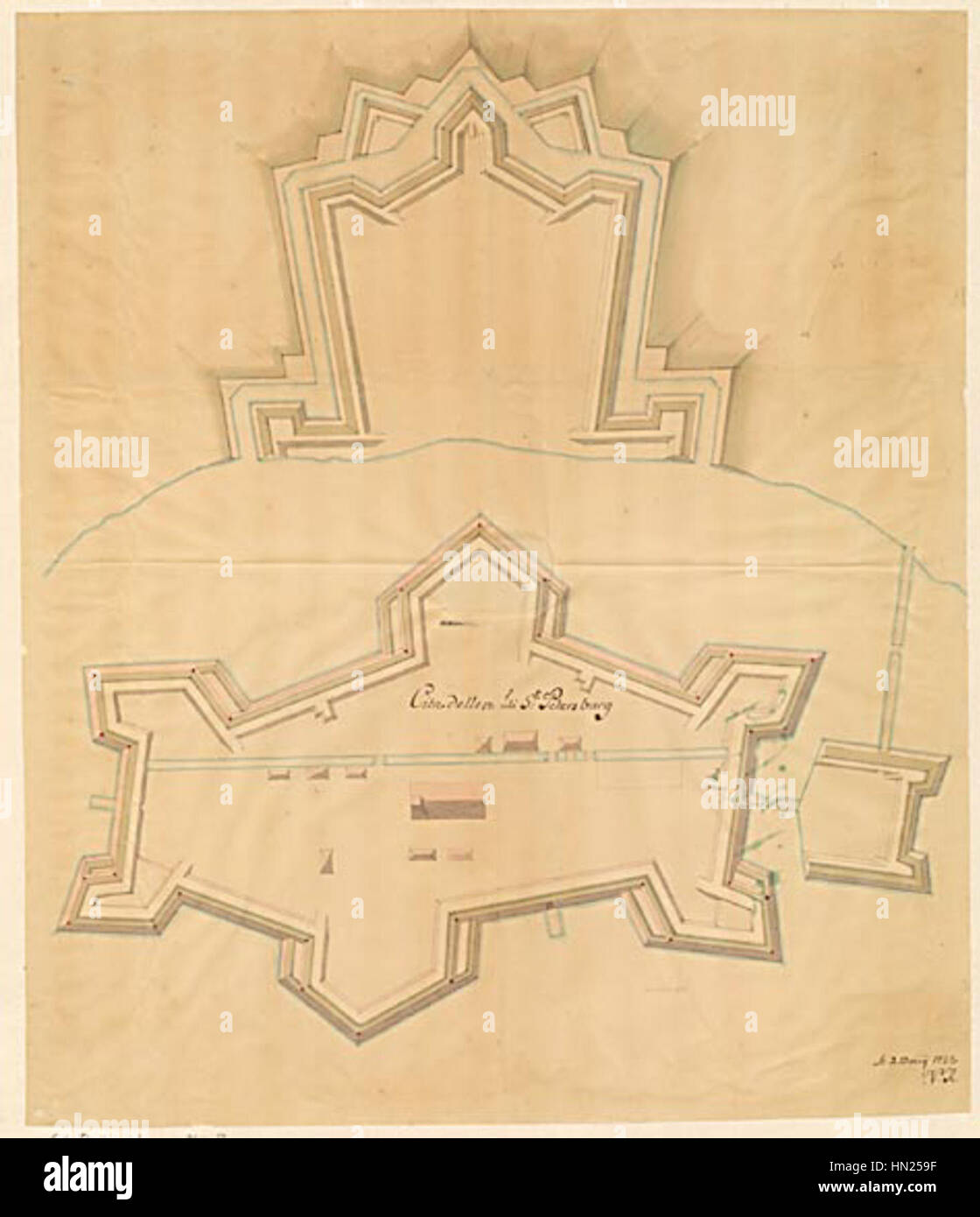 The *Map of Petropavlovka* from May 23, 1722, is a historical document ...