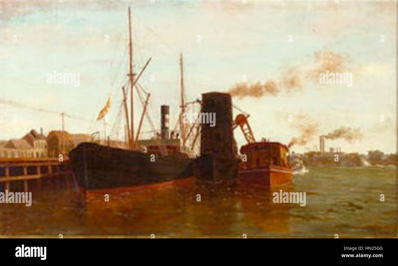 Loading Boats at the Esplanade Wharf Stock Photo - Alamy