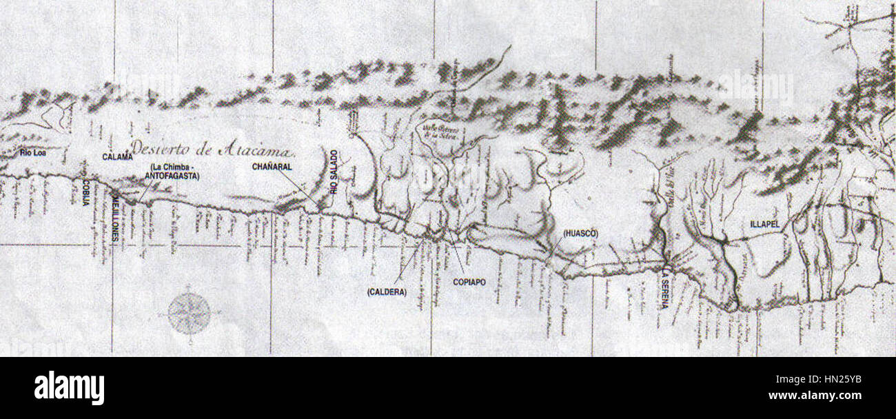 Map border Chile Peru fr Stock Photo - Alamy