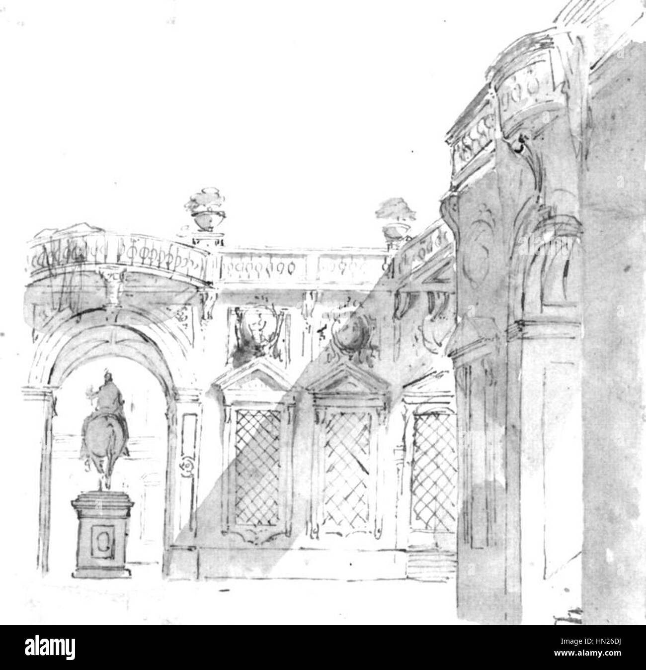 Museum courtyard exterior Black and White Stock Photos & Images - Alamy