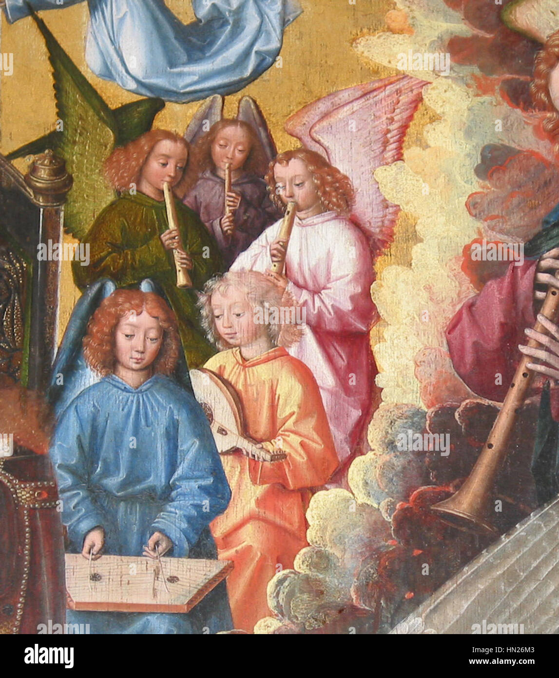 Master of the St Lucy Legend - Mary, Queen of Heaven (detail upper right angels) - c. 1480 - c ...