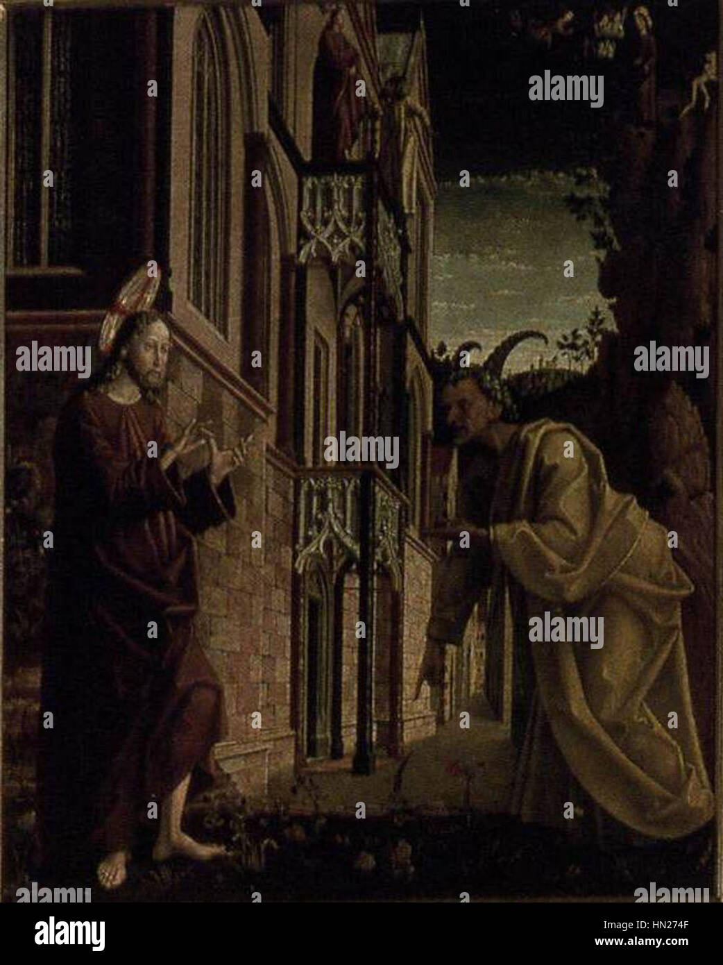 Michael Pacher - St Wolfgang Altarpiece - Temptation of Christ ...