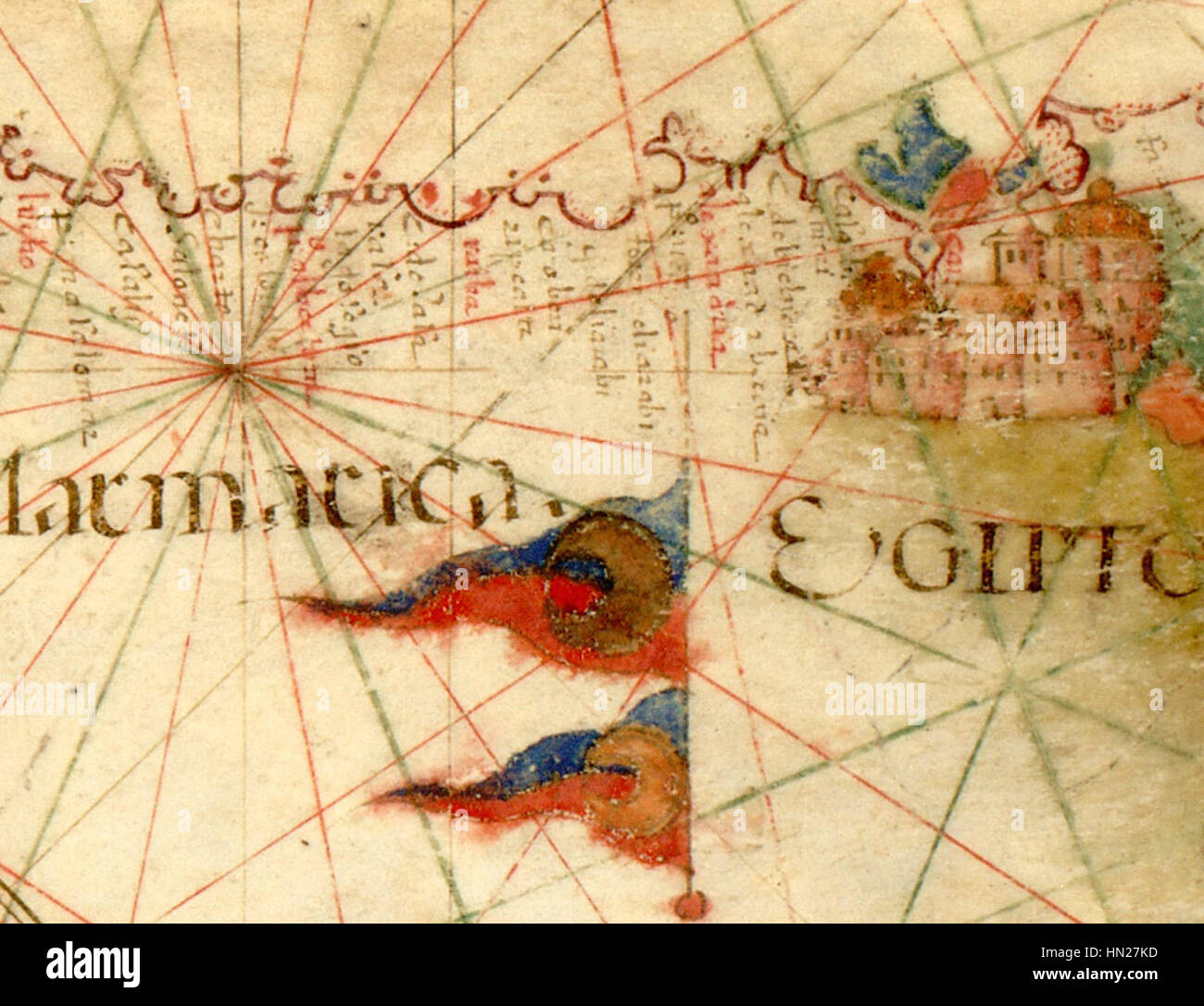 Nautical chart of Mediterranean area, including Europe with British ...