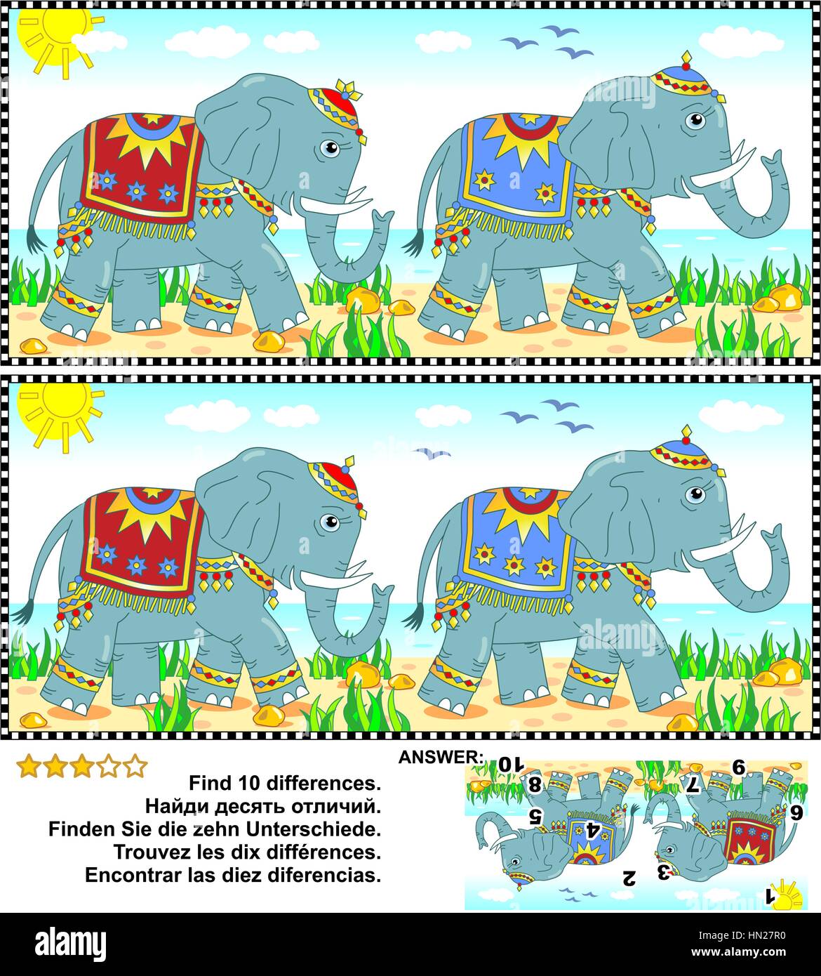 Visual Puzzle Find Ten Differences High Resolution Stock Photography ...