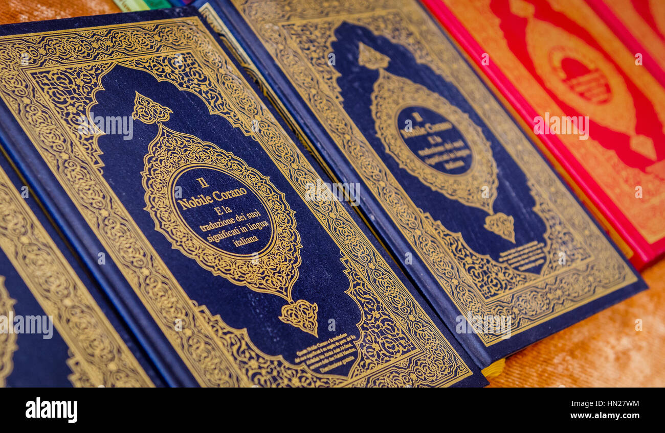 Copies of the Quran inside a mosque in Northern Cyprus Stock Photo - Alamy