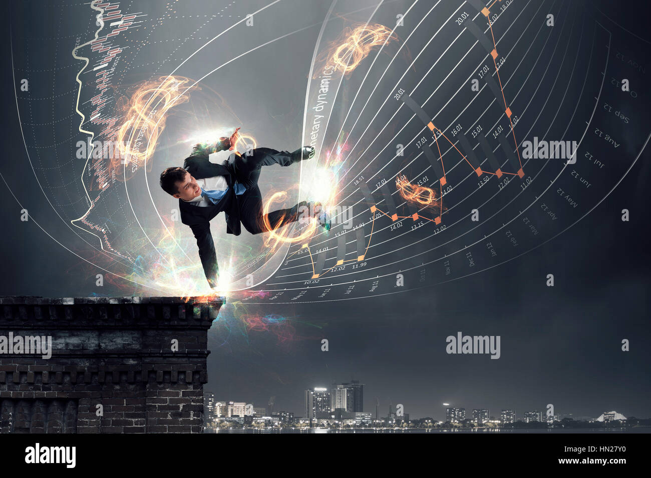 Young cheerful businessman dancing to celebrate his success Stock Photo ...