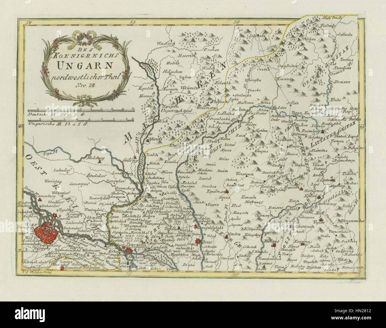 This 1791 map of Hungary, created by Reilly, shows the country’s ...