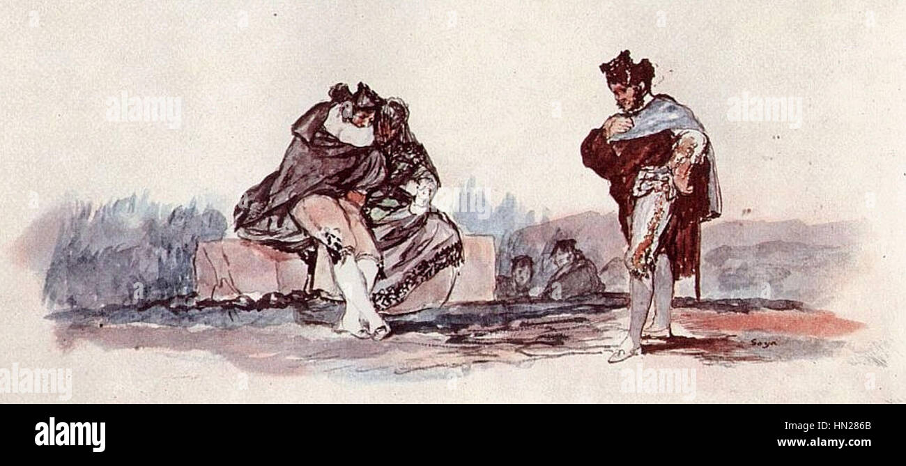 *Majos* is an artwork by Francisco Goya, featuring a depiction of ...
