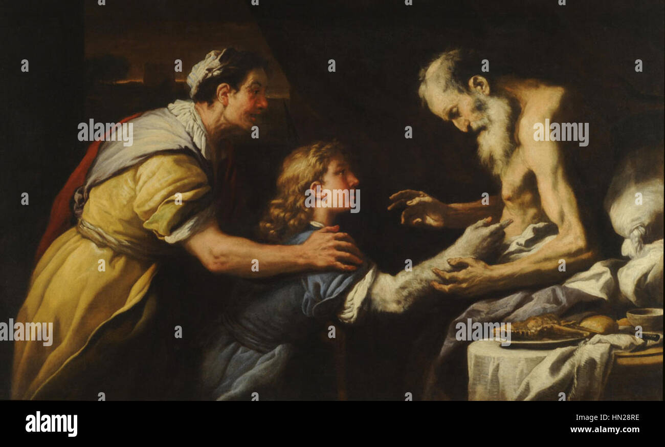 Luca Giordano - Presentacion de Jacob a Isaac Stock Photo - Alamy