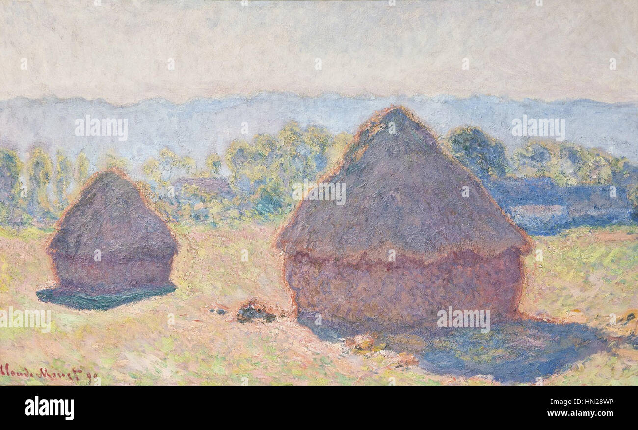 Monet Grainstacks Hill-Stead Museum W1267 Stock Photo - Alamy