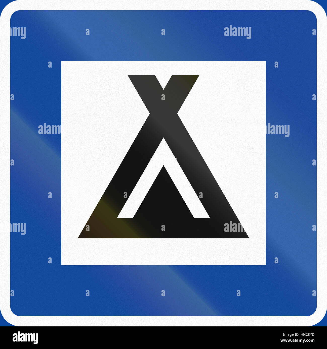 Road sign used in Sweden - Camping site Stock Photo - Alamy