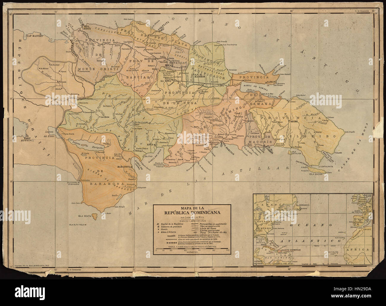 Map of the Dominican Republic WDL11320 Stock Photo - Alamy