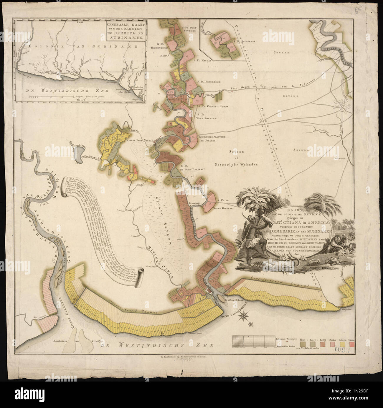 Map of the Colony of Berbice Located in Batavian Guiana in America ...