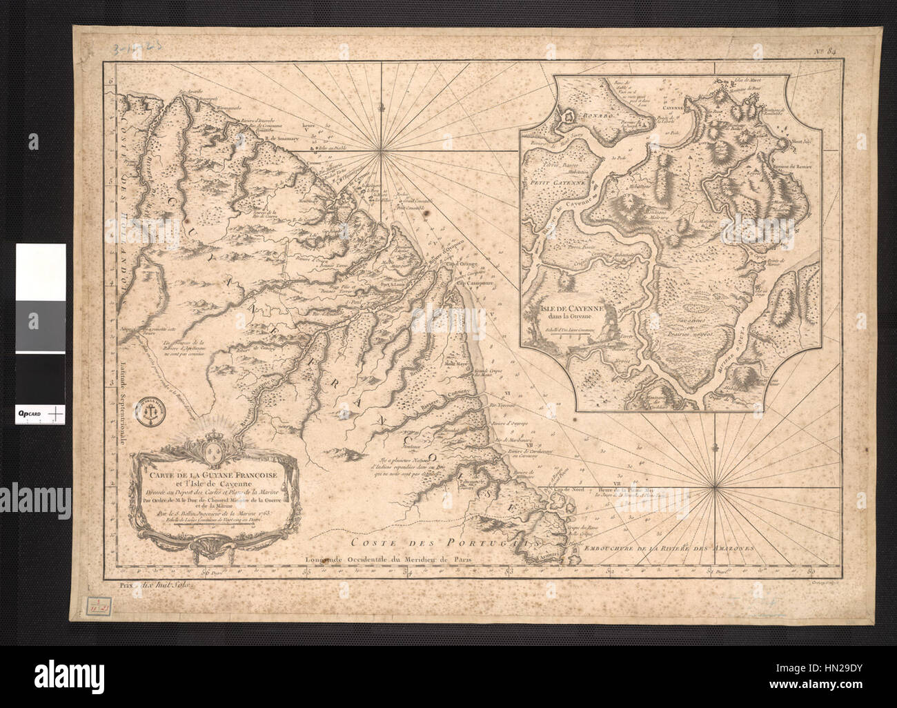 Map of French Guyana and of the Island of Cayenne WDL1203 Stock Photo ...