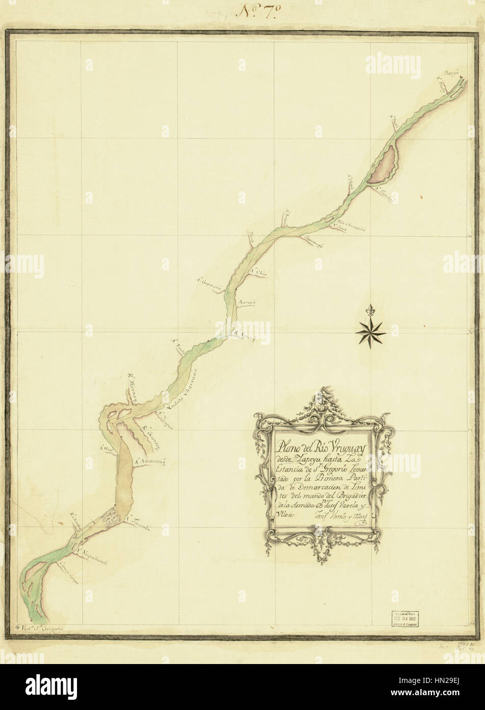 Map of the Uruguay River from Yapeyu to the Farm of Sn. Gregorio WDL189 ...