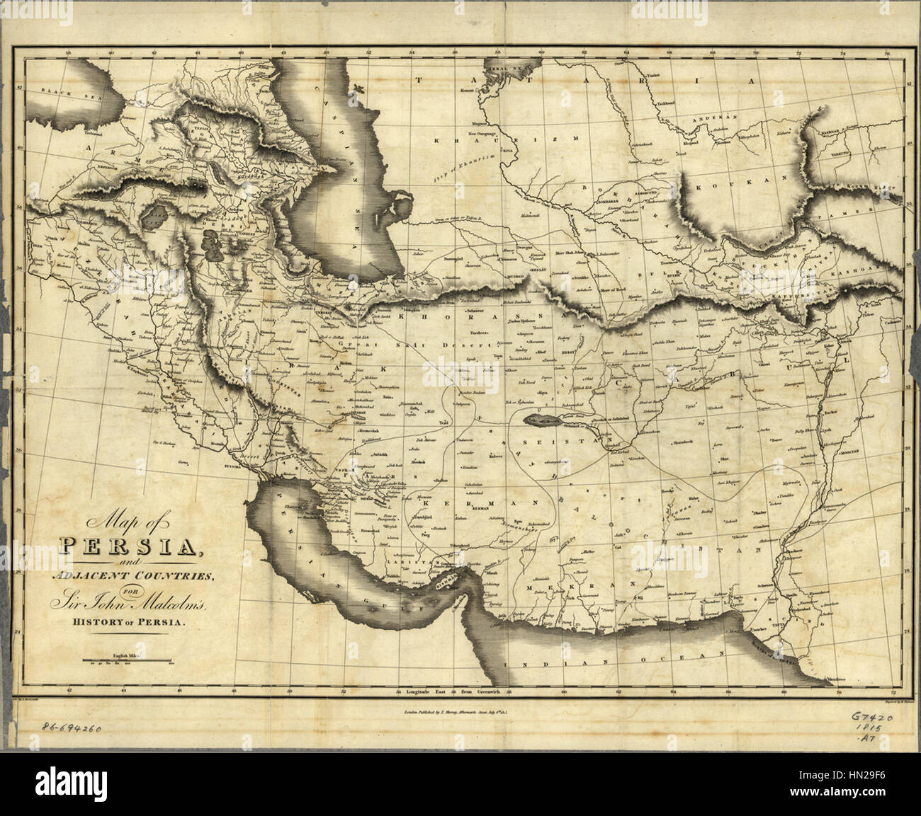 Map of Persia and Adjacent Countries, for Sir John Malcolm's History of ...