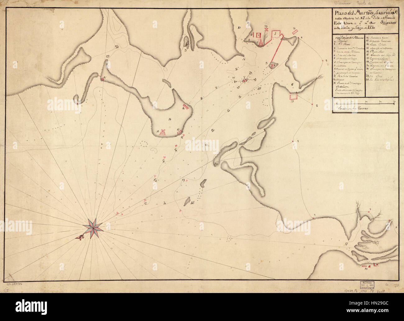 Map of the Port of Mauritius WDL480 Stock Photo - Alamy