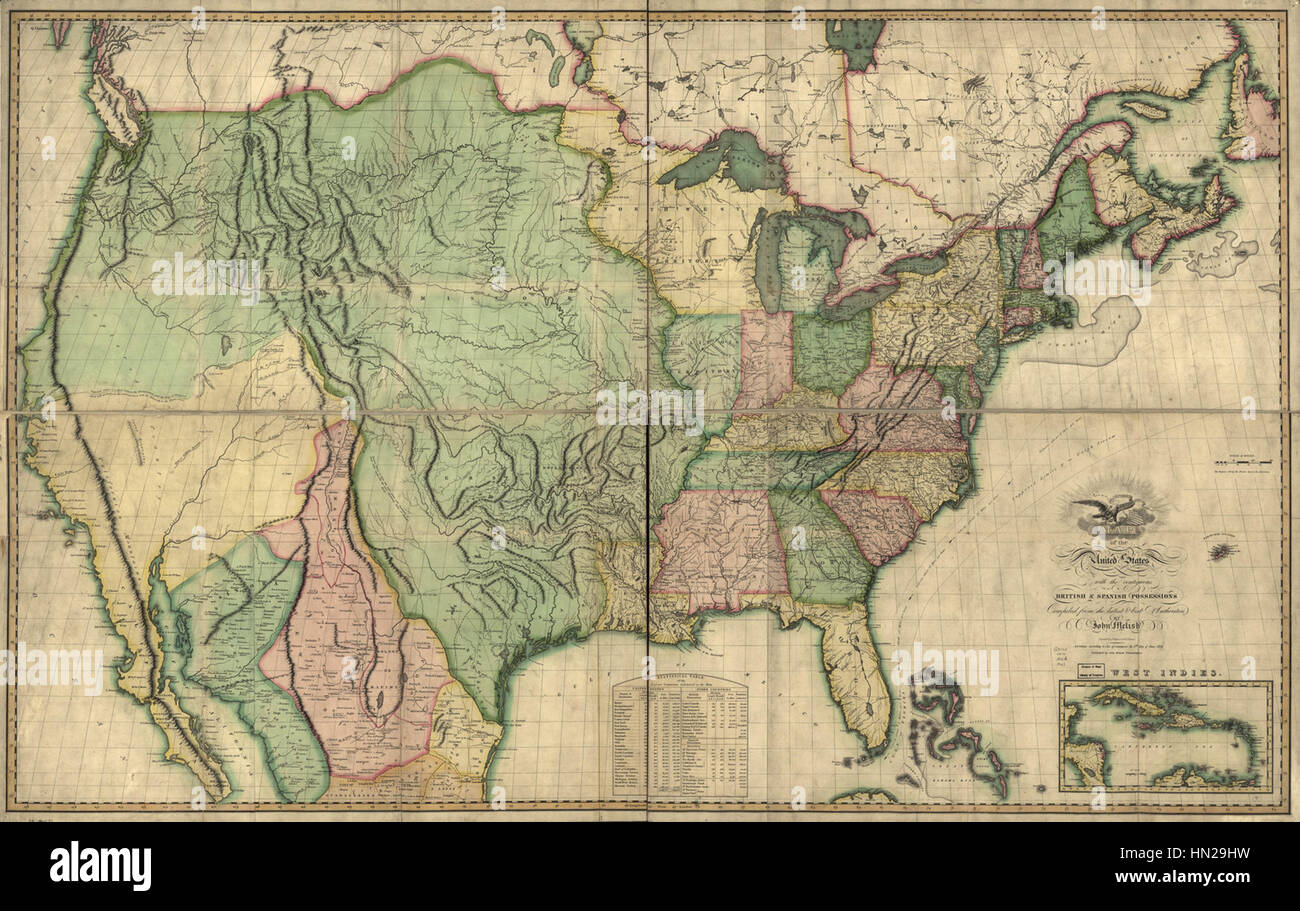 Map of the United States of America- With the Contiguous British and ...