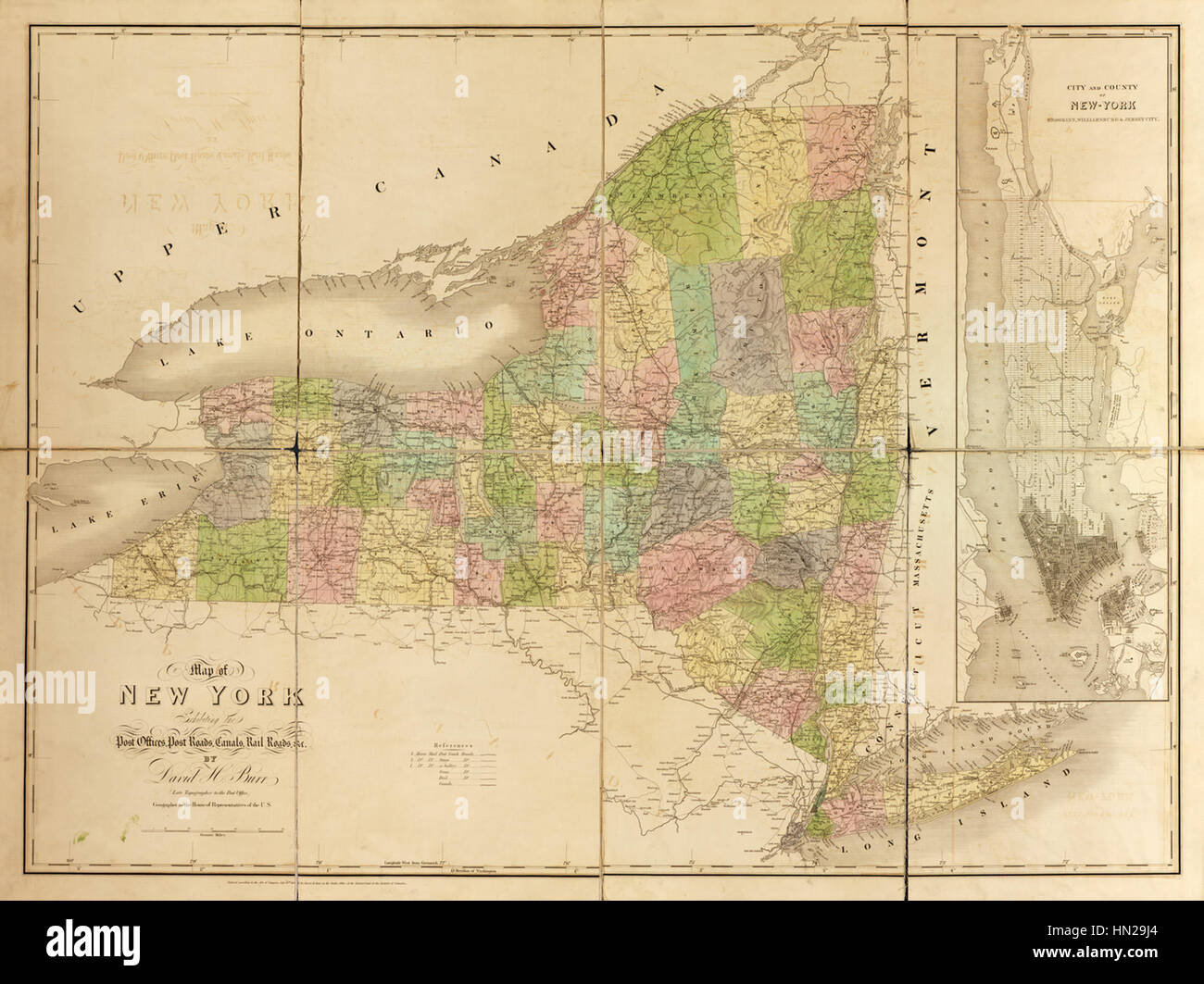 Map of New York WDL9593 Stock Photo - Alamy