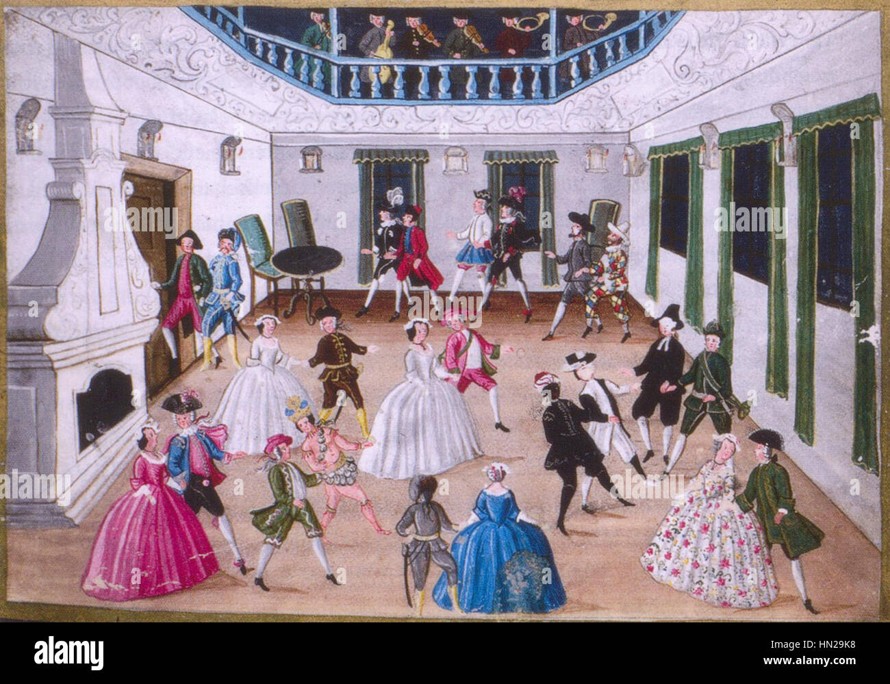 Maskenball in Halle c1750 Stock Photo - Alamy
