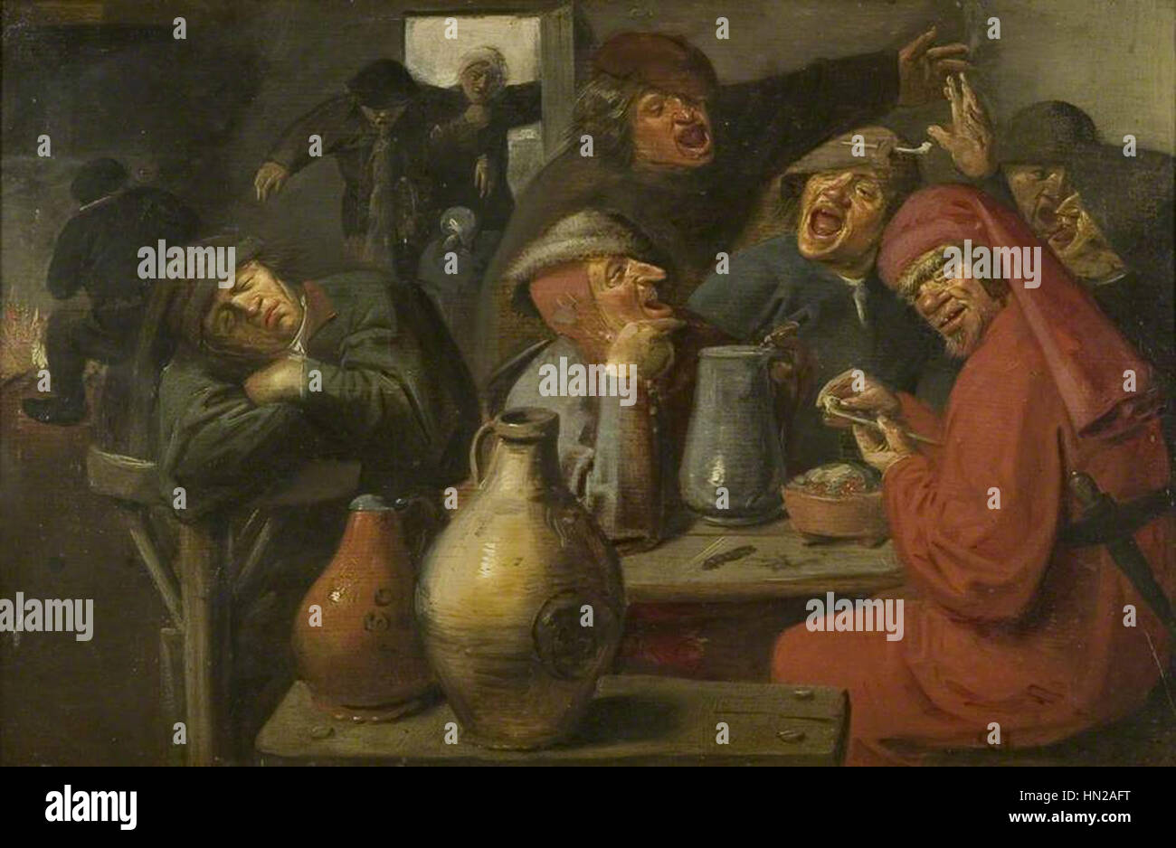 The 'Peasants Carousing' by the Master of the Large Jars depicts a ...