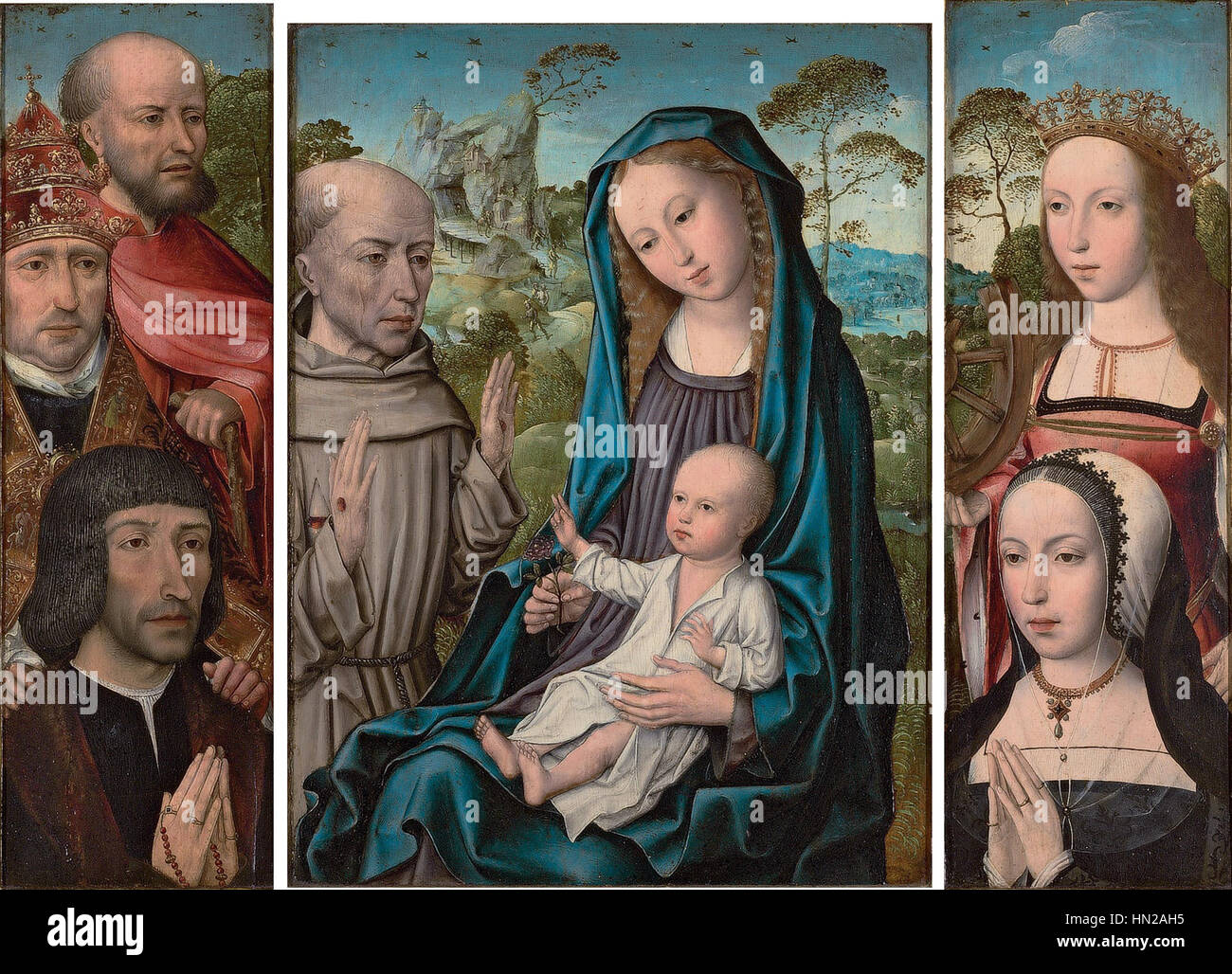 Master of the Legend of Mary Magdalene - A triptych (The Virgin and Child with Saint Francis of ...