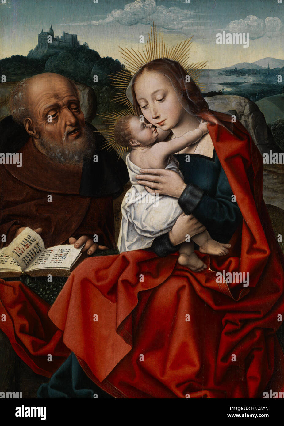 The 'Holy Family before a Vast Landscape' by the Master of the Mansi ...