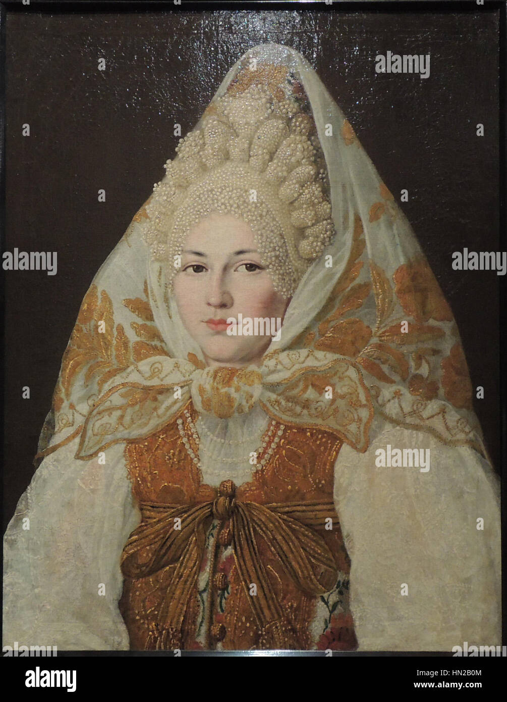 Merchant from Toropets in white kerchief with golden pattern by anonim ...