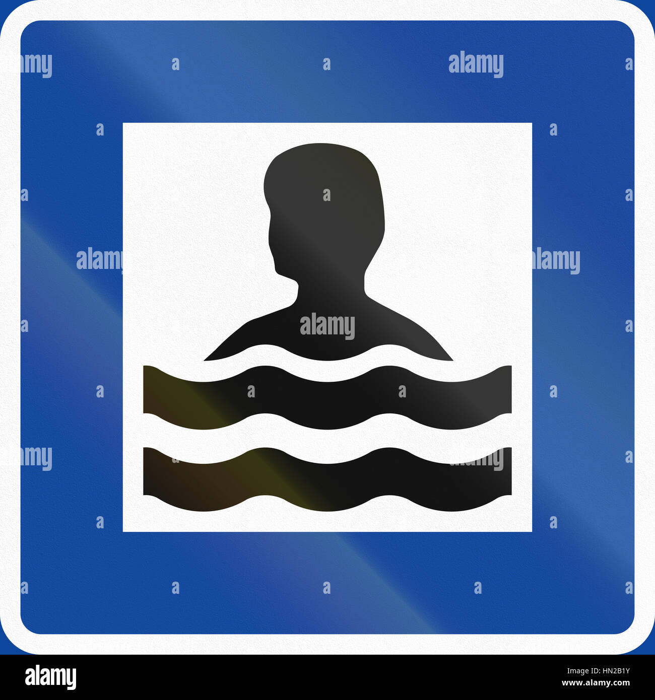 Road sign used in Sweden - Bathing Stock Photo - Alamy