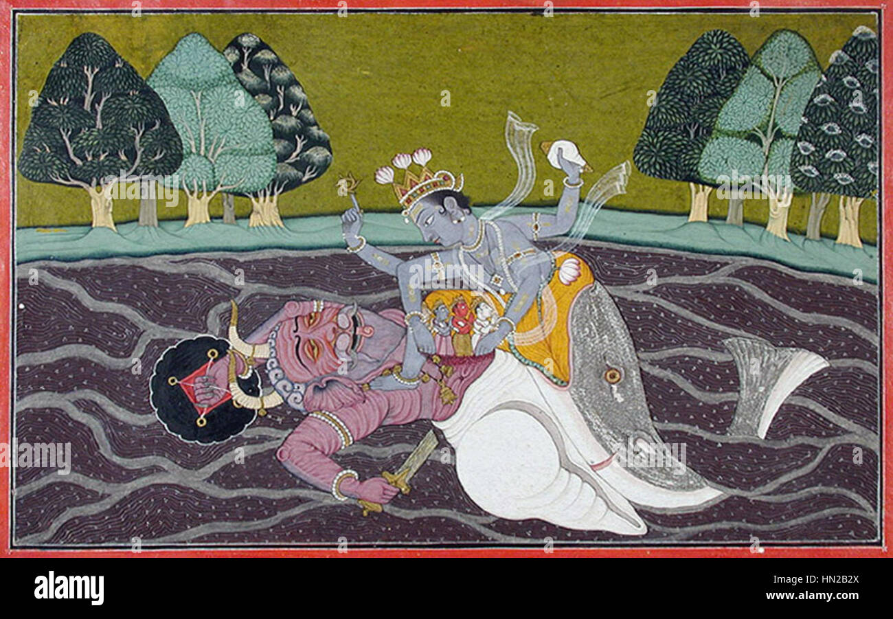 Matsya, the fish incarnation of Vishnu, is a prominent figure in Hindu ...