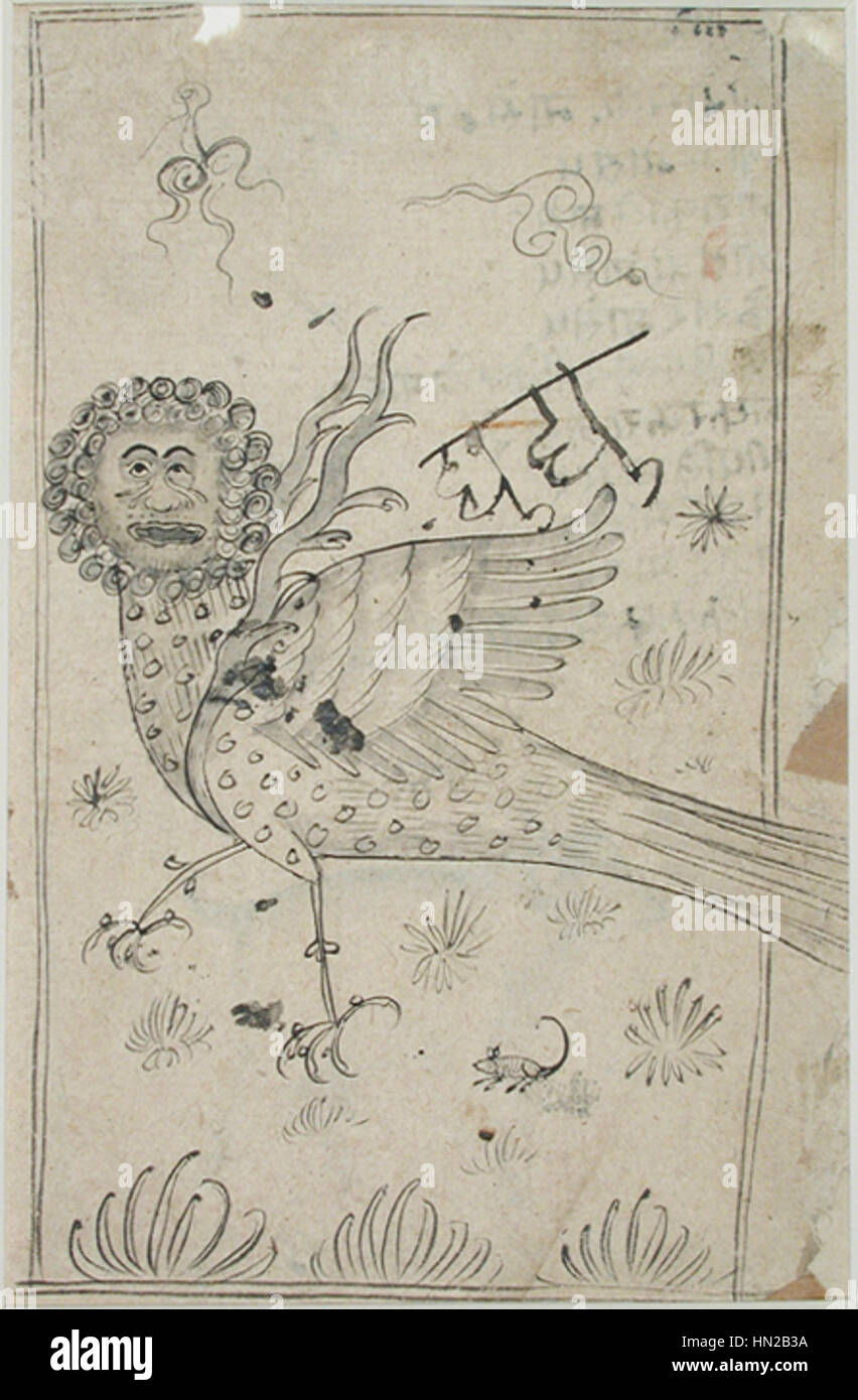 Mythical bird; verso goat and two birds (6125115304 Stock Photo - Alamy