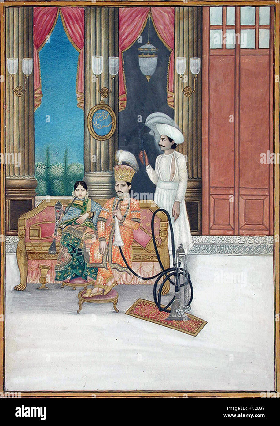 This artwork depicts Mirza Bidar Bakht Safdar Khan, a noble figure in ...