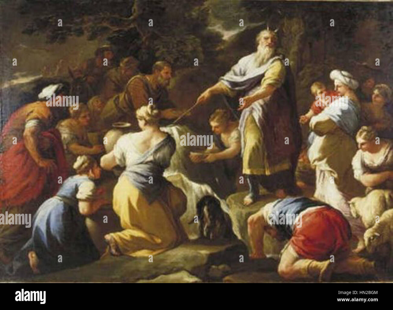 Moses Striking Water from the Rock 1362 (OK Stock Photo - Alamy