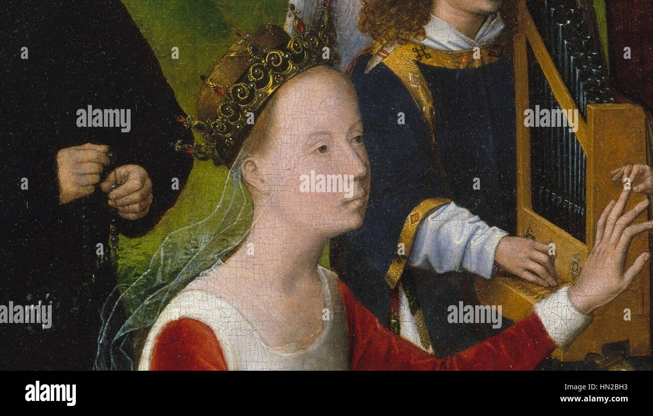 The 'St Catherine Detail' by Hans Memling highlights a finely detailed ...